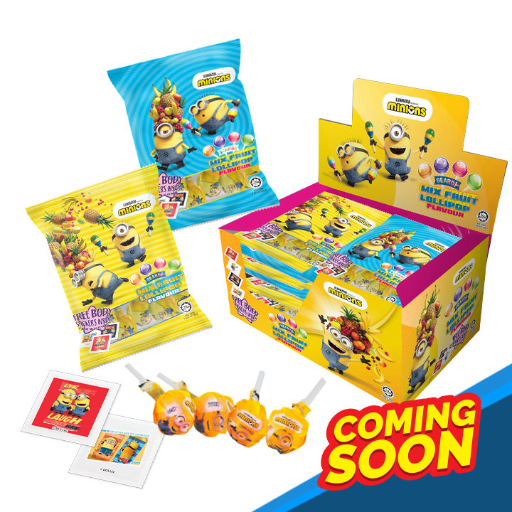 Minions Fruit Lollipop 40g ( with Free Body Stickers ) Box – YLF